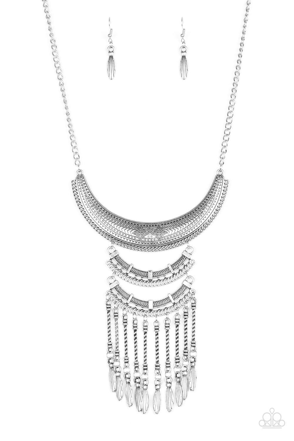 EASTERN EMPRESS - SILVER NECKLACE - PAPARAZZI - 1772 – Uniquely You by XARA
